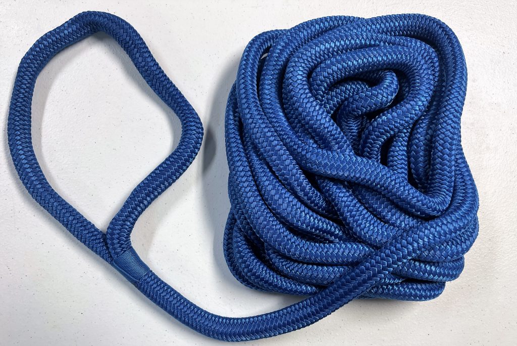 5/8" Double Braided Nylon Dock Lines with 12" eye splice - Blue Ox Rope